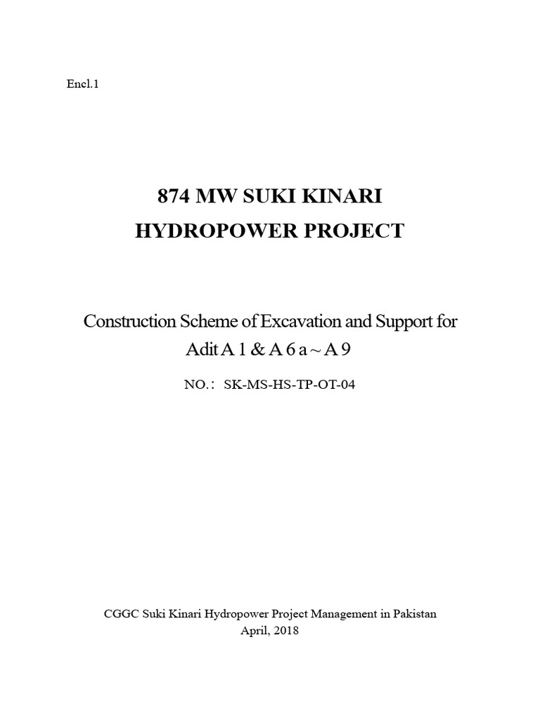 Encl.1 Construction Scheme of Excavation and Support For Adit A1&A6a A9 ...