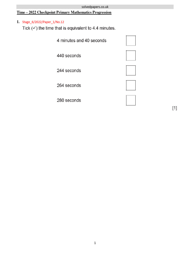 2022-Time-Checkpoint Primary Progression | PDF