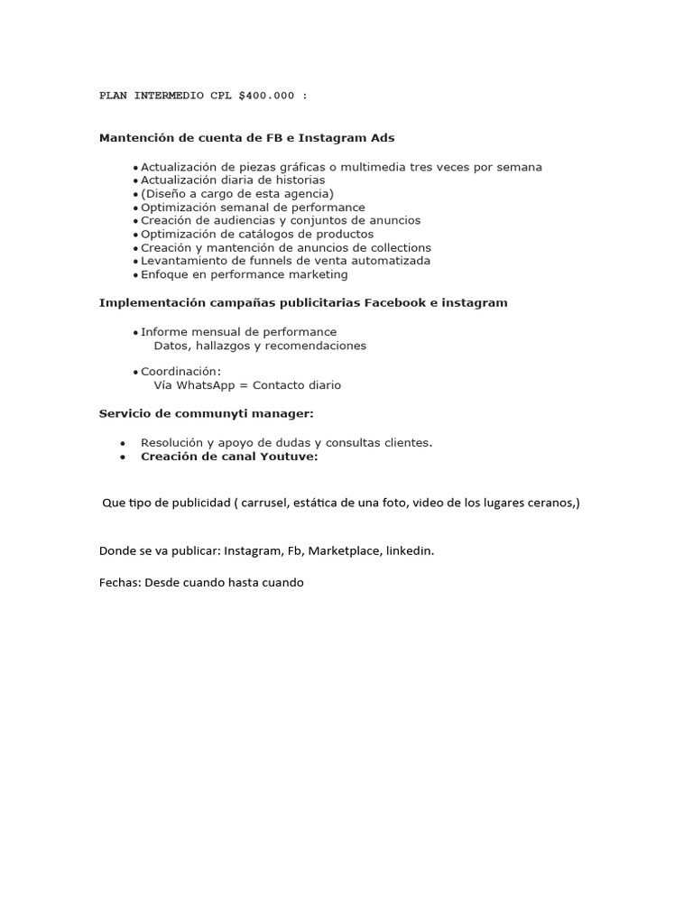Plan Intermedio CPL | PDF