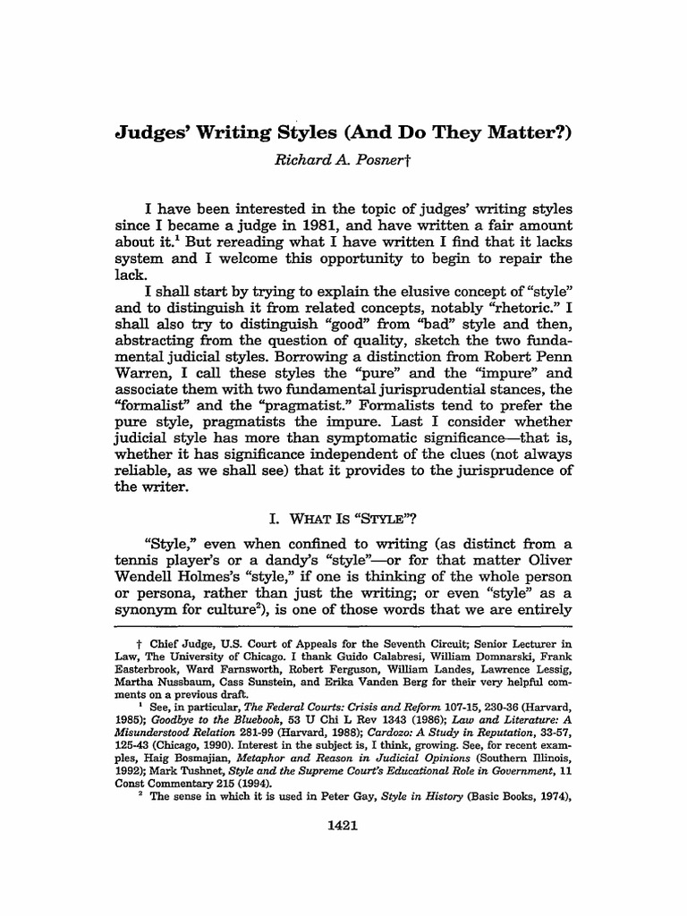 Judges Writing Styles (And Do They Matter - ) | PDF | Poetry | T. S. Eliot