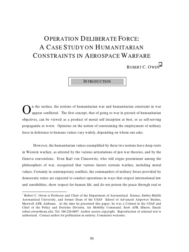 Deliberated Force Study of Case | PDF | Anti Aircraft Warfare ...