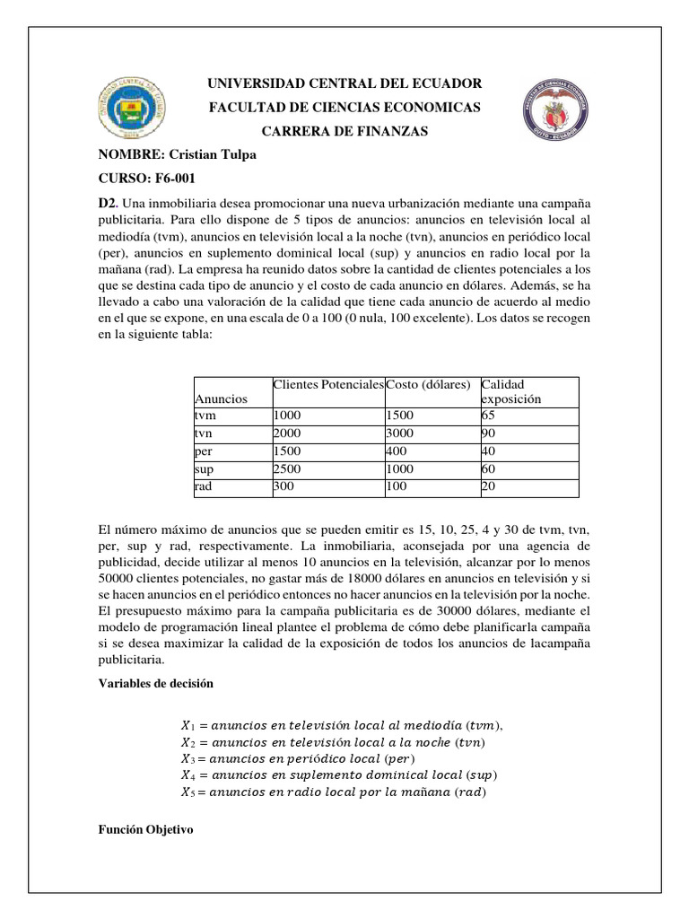 U2 - Tarea 5 Cristian Tulpa | PDF