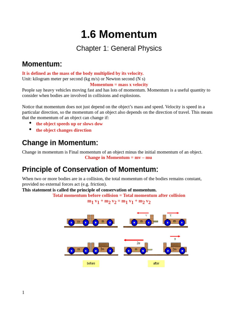 1.6 Momentum Notes | Download Free PDF | Momentum | Force