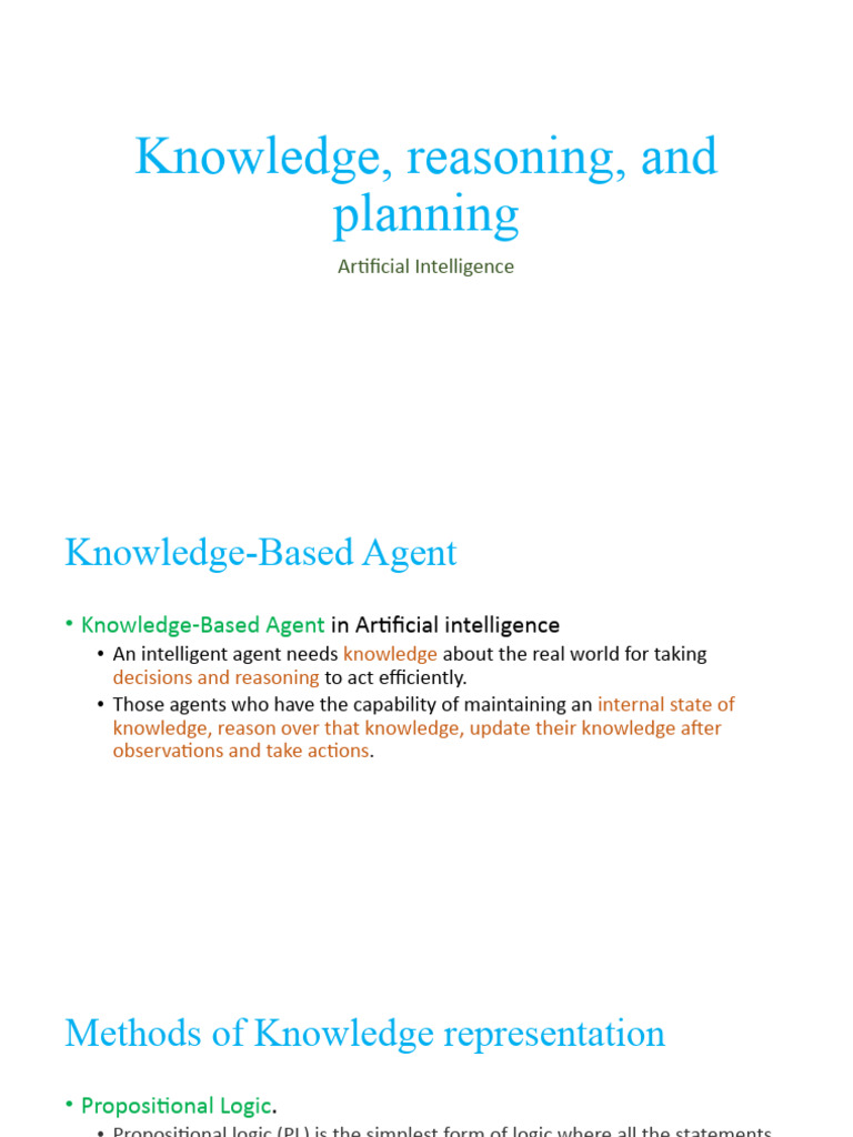 Knowledge, Reasoning, and Planning | PDF | If And Only If | Proposition