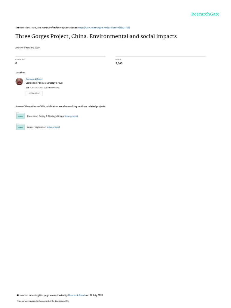 Three Gorges Project Chinareportd | PDF | Sustainability ...