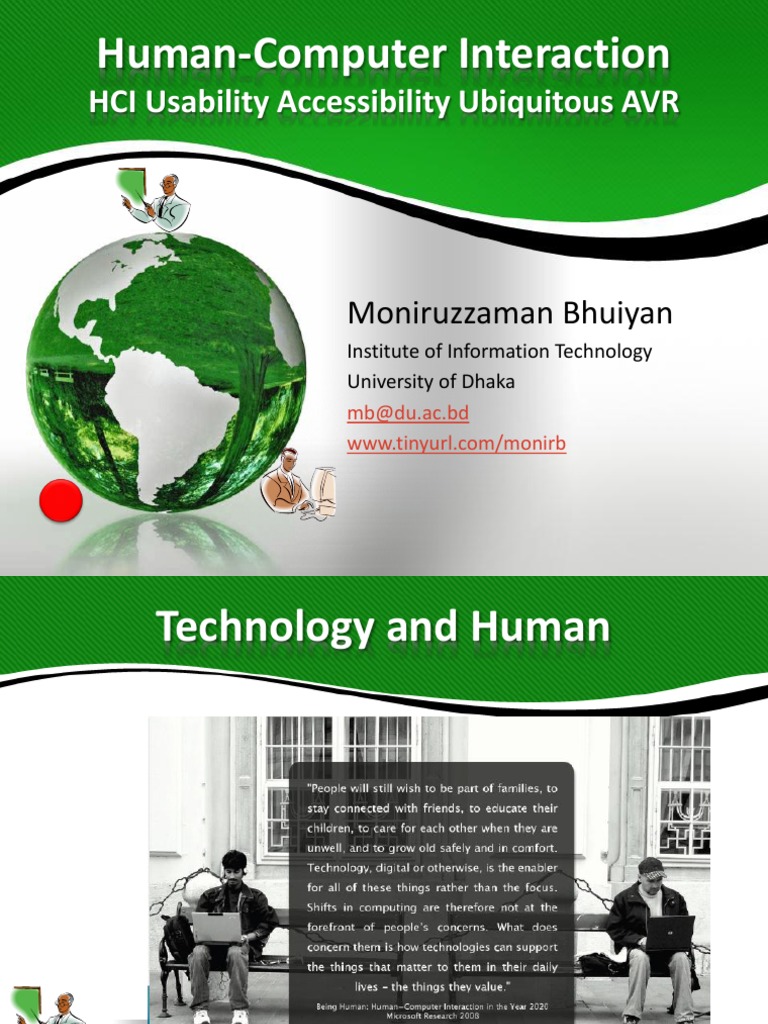 Human-Computer Interaction : HCI Usability Accessibility Ubiquitous AVR | PDF | Human–Computer ...