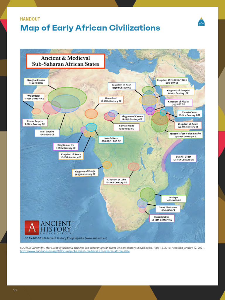 Map of Early African Civilizations Handout | PDF