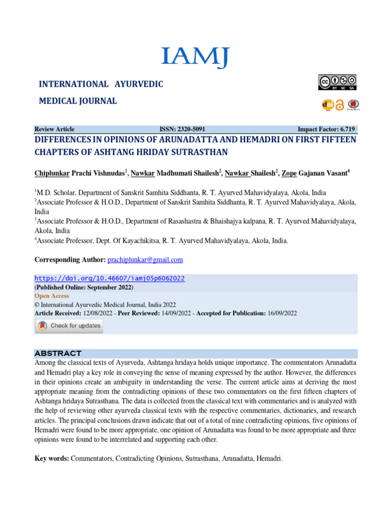 International Ayurvedic Medical Journal | PDF