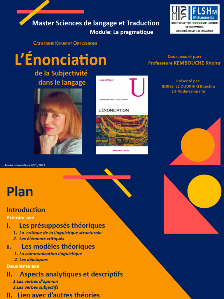 Énonciation et subjectivité linguistique | PDF | Subjectivité ...
