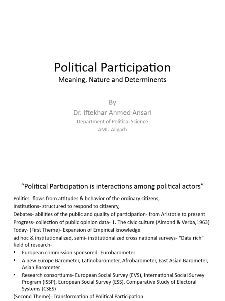Political Participation | PDF | Behavior | Leadership