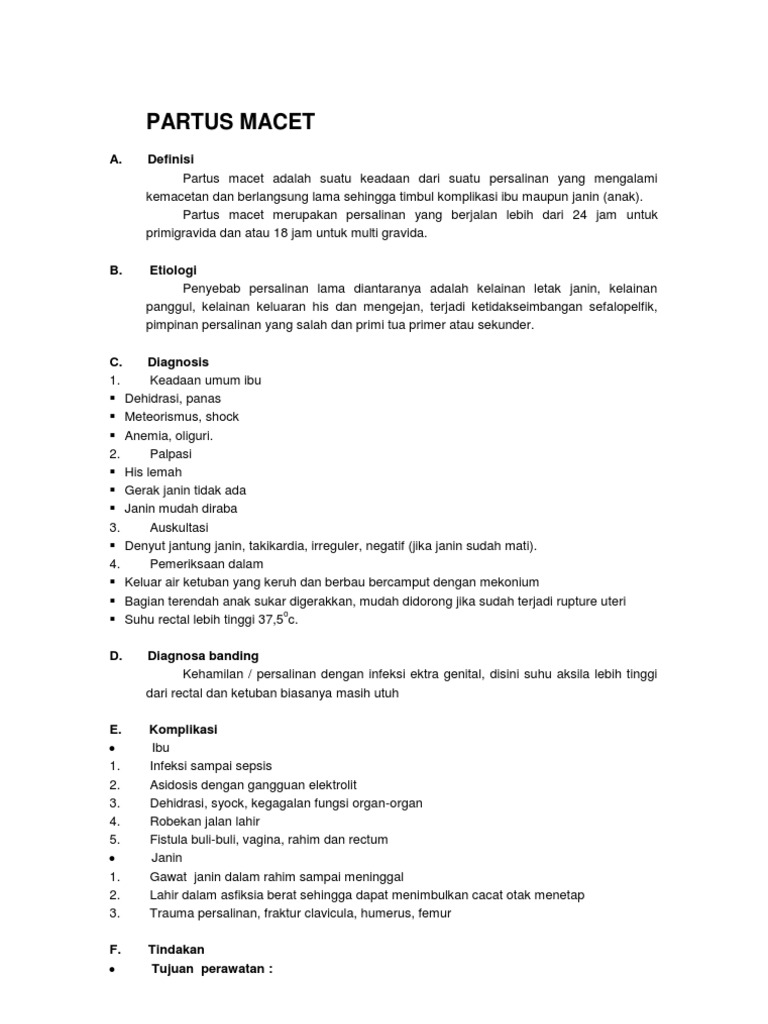 Mentahan Partus Macet | PDF