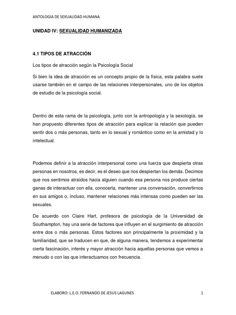 Tipos de Atracción Humana | PDF | Relaciones personales, crianza y ...