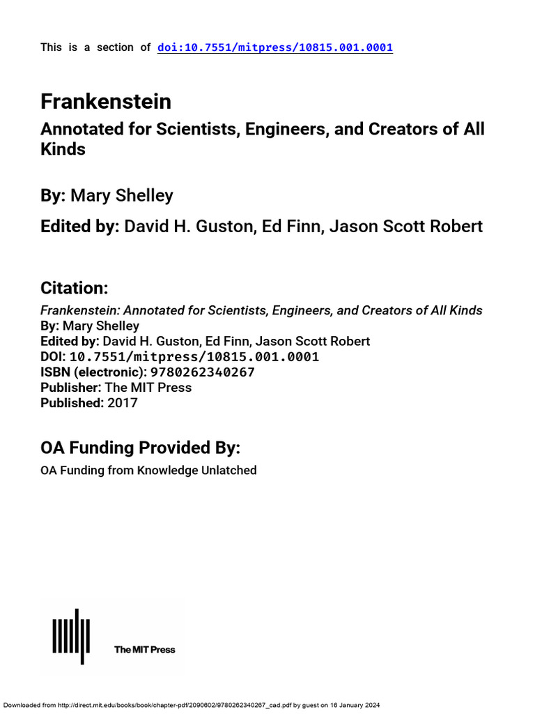 Introduction To Frankenstein (1831) | PDF | Frankenstein | Mary Shelley