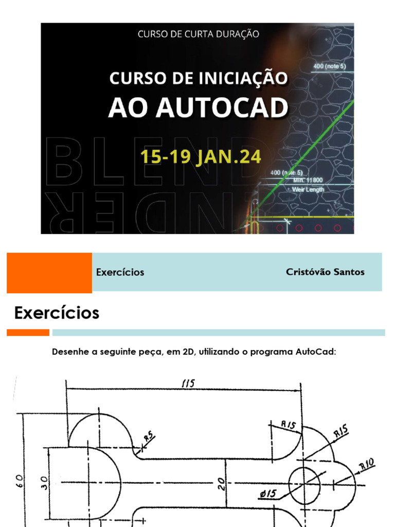 Exercicios ACAD | PDF | Auto Cad | Software de Microcomputador