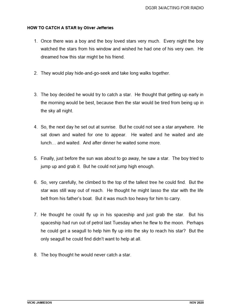 How To Catch A Star by Oliver Jeffers | PDF
