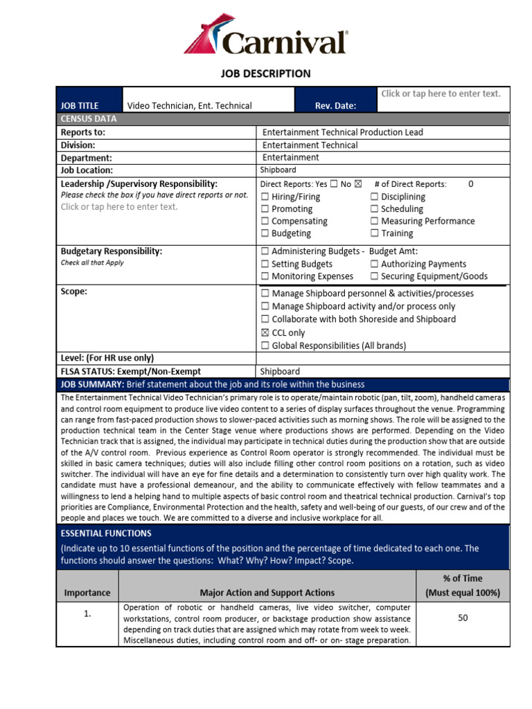 Shipboard Video Technician Role | PDF | Employment