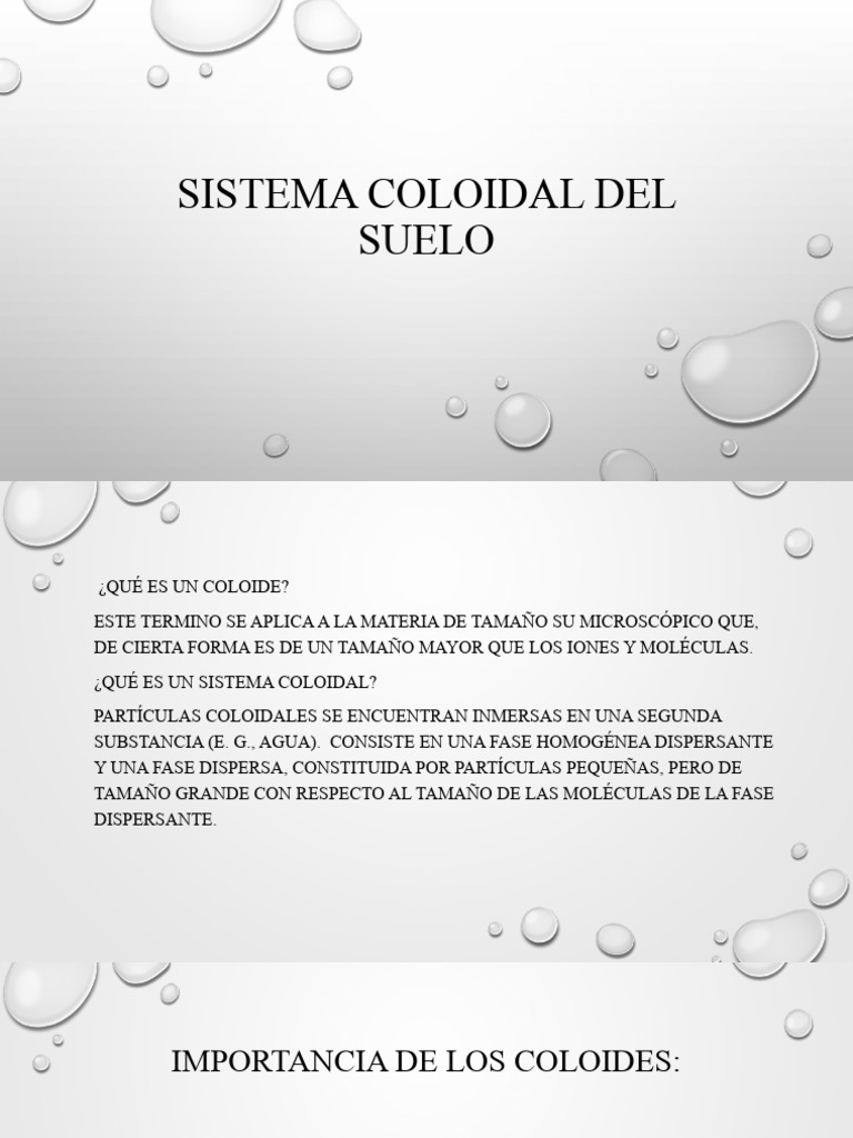 Sistema Coloidal Del Suelo y Tipos de Arcilla | PDF | Coloide | Suelo