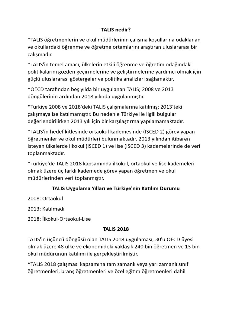 Talis Raporu | PDF