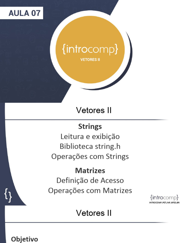 Copy-of-Aula-07-Vetores-II-1 | PDF | String (Ciência da Computação ... Copy-of-Aula-07-Vetores-II-1 | PDF | String (Ciência da Computação ...