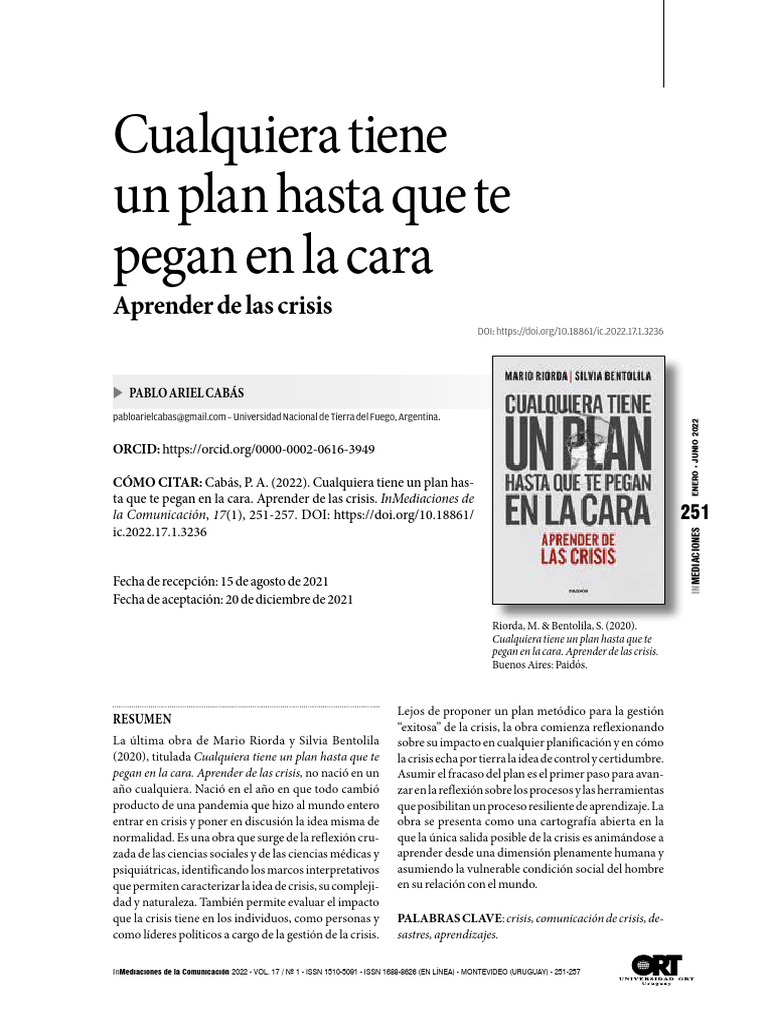 Cualquiera Tiene Un Plan Hasta Que Te Pe | PDF | Sicología