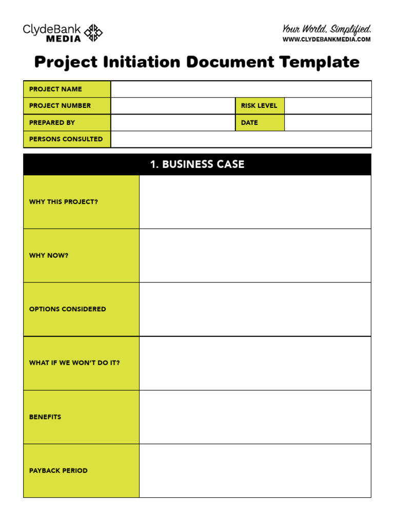 Project Initiation Document Template | PDF