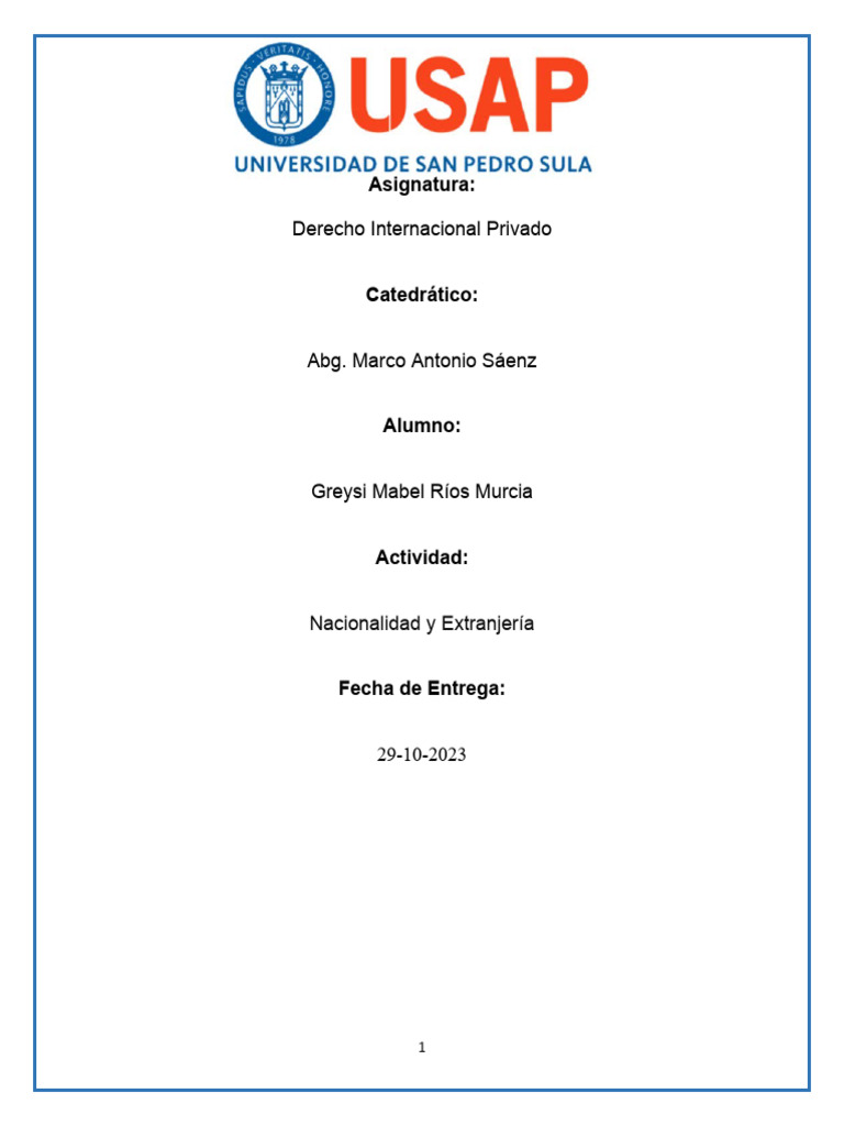 Greysi - Rios - Nacionalidad y Extranjeria | PDF | Extranjero (Ley) | Naturalización