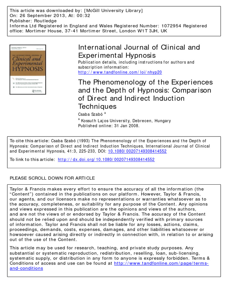 The Phenomenology of The Experiences | PDF | Hypnosis | Cognitive ...