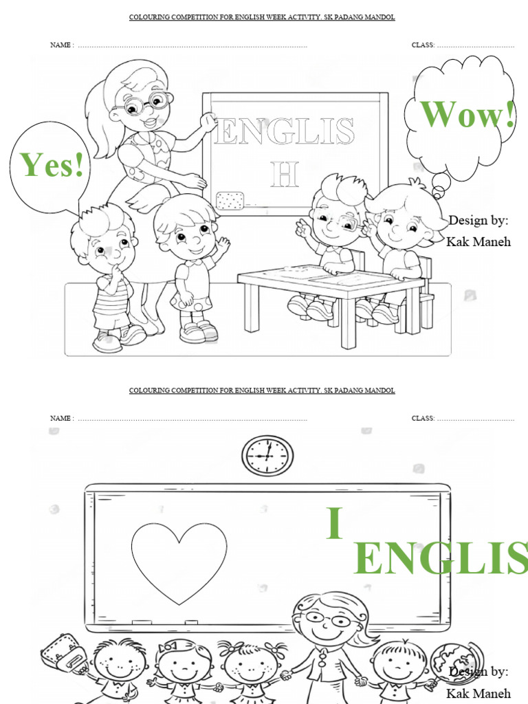 Colouring Competition For English Week Activity | PDF