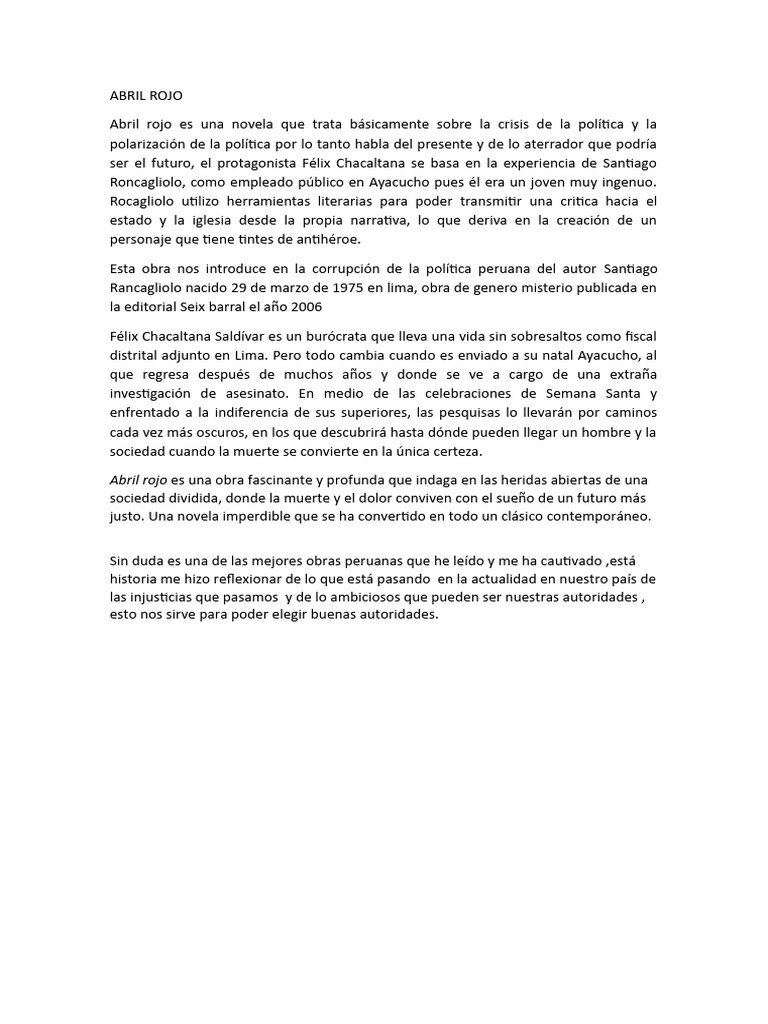 Abril Rojo | PDF | Ciencias sociales