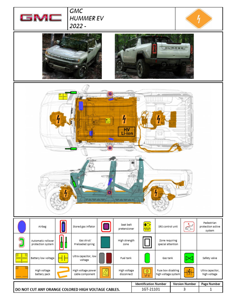 GMC Hummer EV Pickup 2022 Rescue Sheet - English | PDF | Vehicles | Airbag