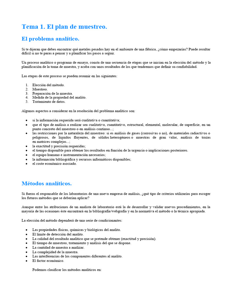 El Plan de Muestreo | PDF | Muestreo (Estadísticas) | Espectroscopia