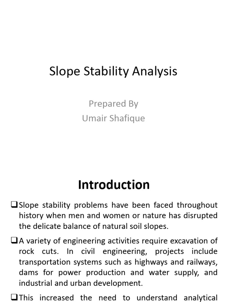 01-Slope Stability Analysis | PDF | Civil Engineering | Geology