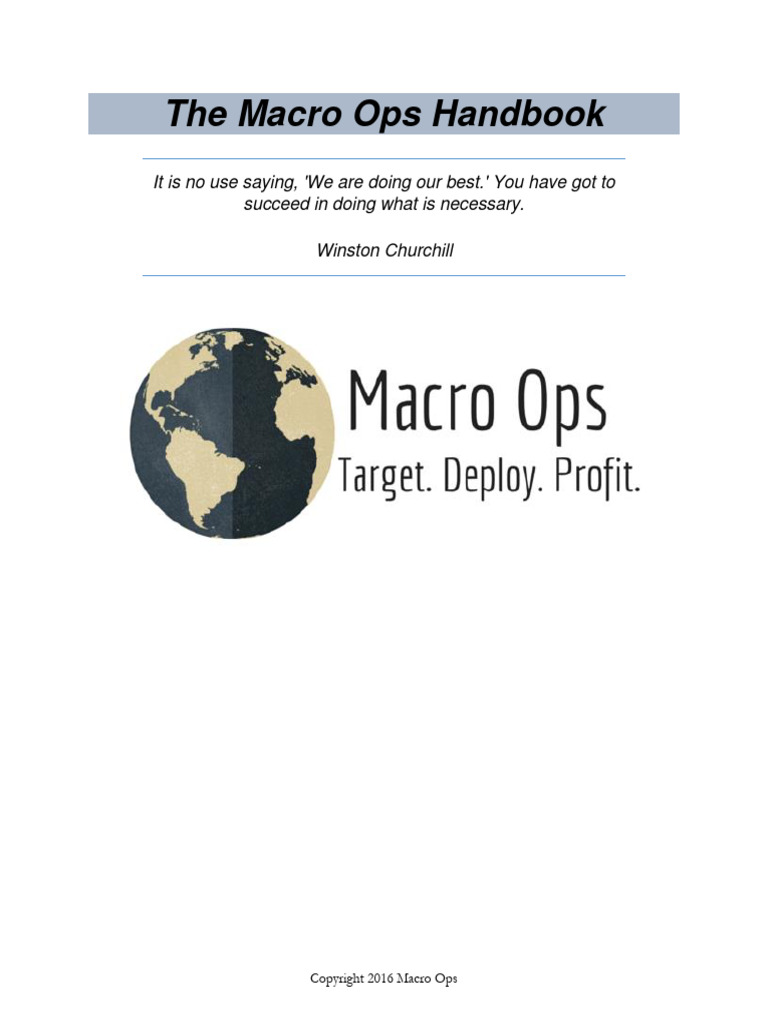 The Macro Ops Handbook | PDF | Business