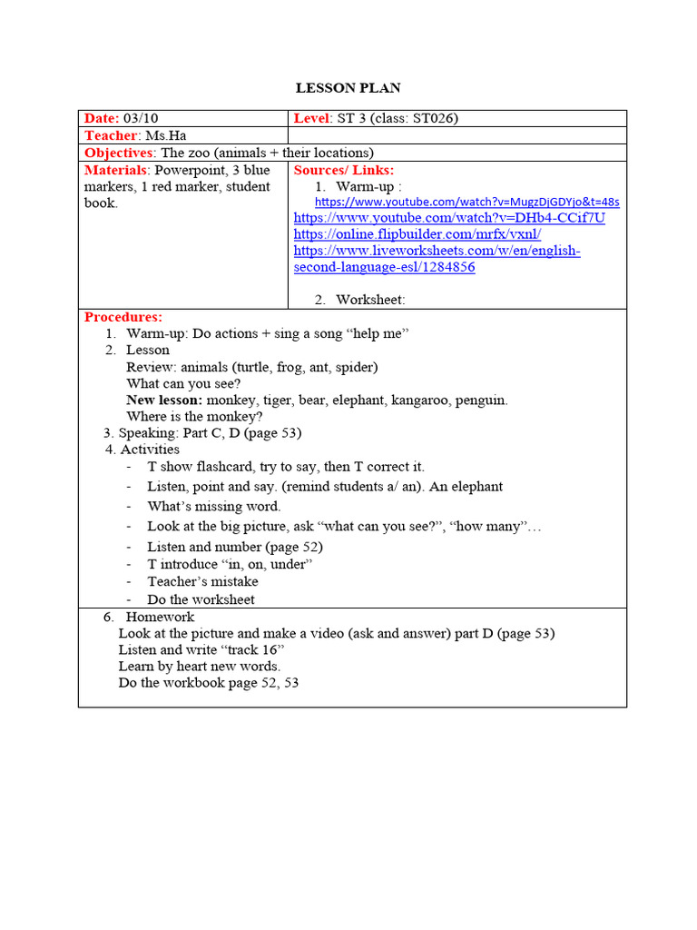 ST026. Lesson 5 0310 | PDF | Language Arts & Discipline