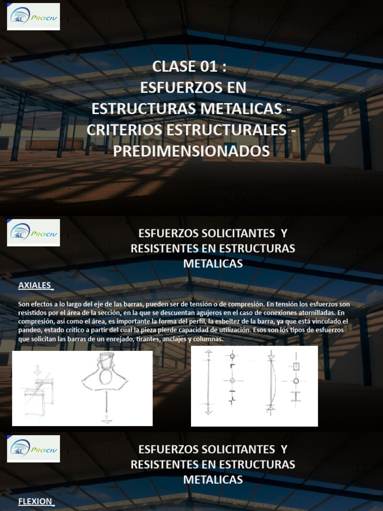 Sesion 01 Estructuras Metalicas | PDF | Braguero | Resistencia Eléctrica y Conductancia