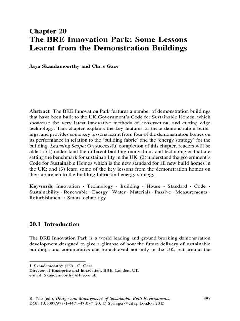 Lessons from BRE Innovation Park Homes | PDF | Water Heating | Heat Pump
