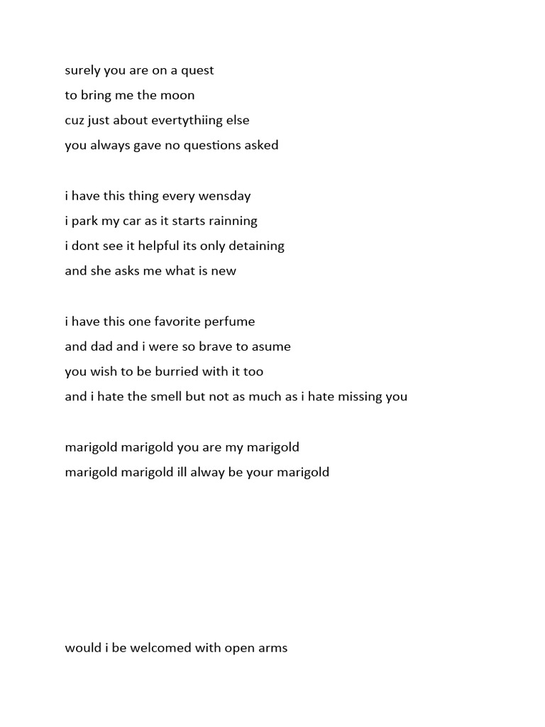 Poetic Reflection on Loss and Memory | PDF