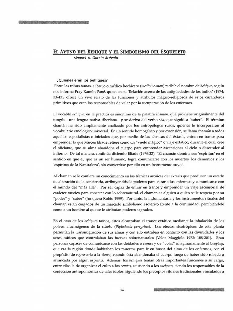 EL Ayuno Del Behique Y El Simbolismo Del Esqueleto: Manuel A. García ...