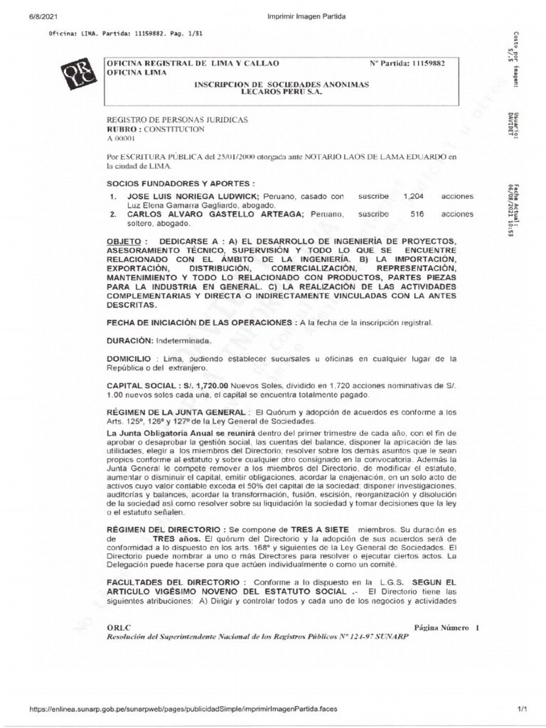 II-1 Copia Literal Lepsa Agosto | PDF