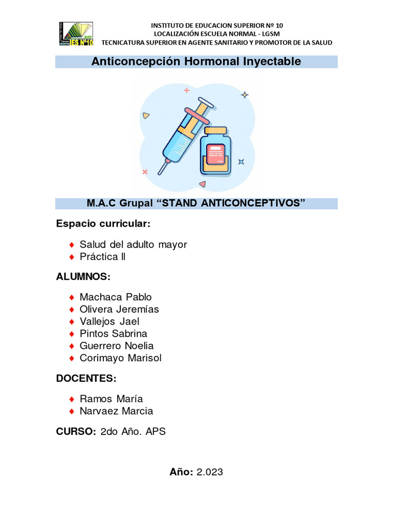 Anticoncepción Inyectable: Guía Completa | PDF | Control de la ...
