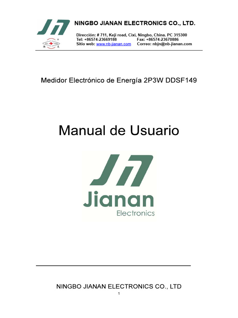 Ficha Medidor NBJN 2p3w Jianan 2022 | Descargar gratis PDF | Bienes ...