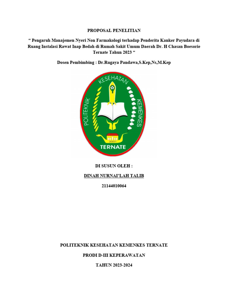 Proposal Penelitian KMB (Ca Mammae) | PDF | Kesehatan Holistik | Sains & Matematika