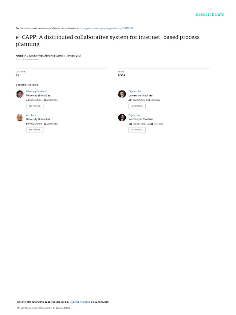 e-CAPP A Distributed Collaborative System For Internet-Based ...