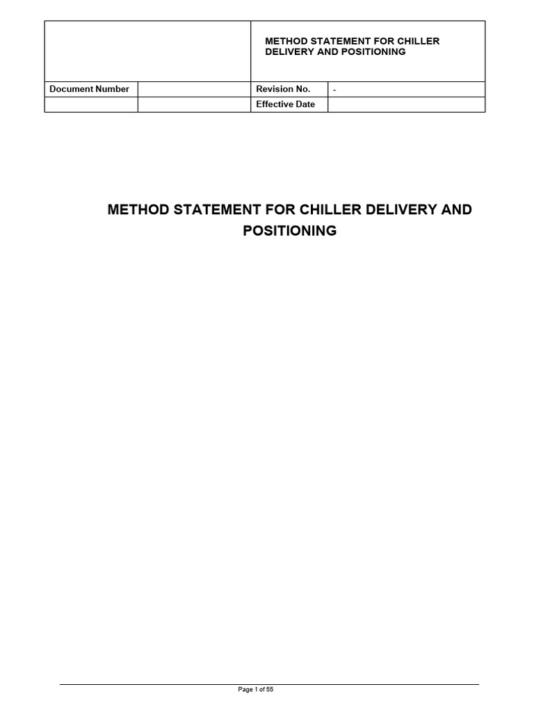 Chiller Delivery and Positioning | PDF