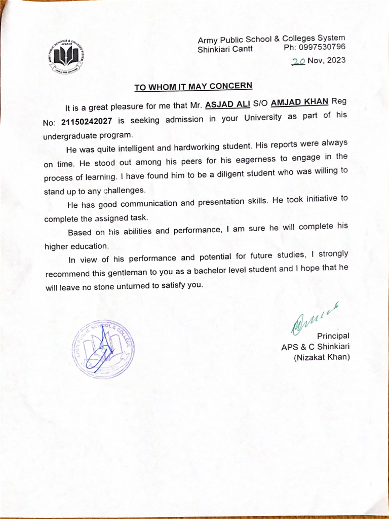 Recommendation Letter 1 | PDF