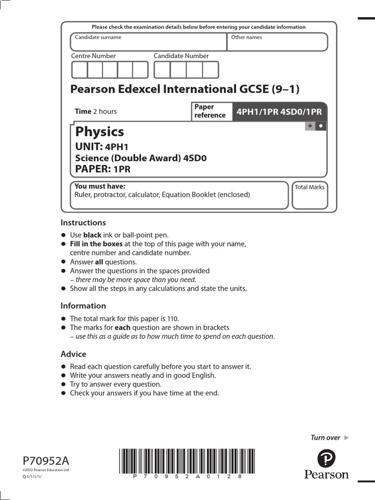 4ph1 June 2022 QP 1pr Edexcel Igcse Physics | PDF | Solar System | Stars