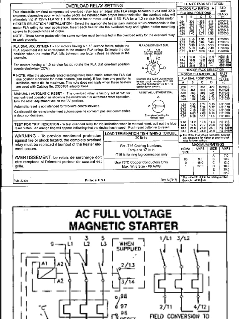 Overload Relay Settings | PDF
