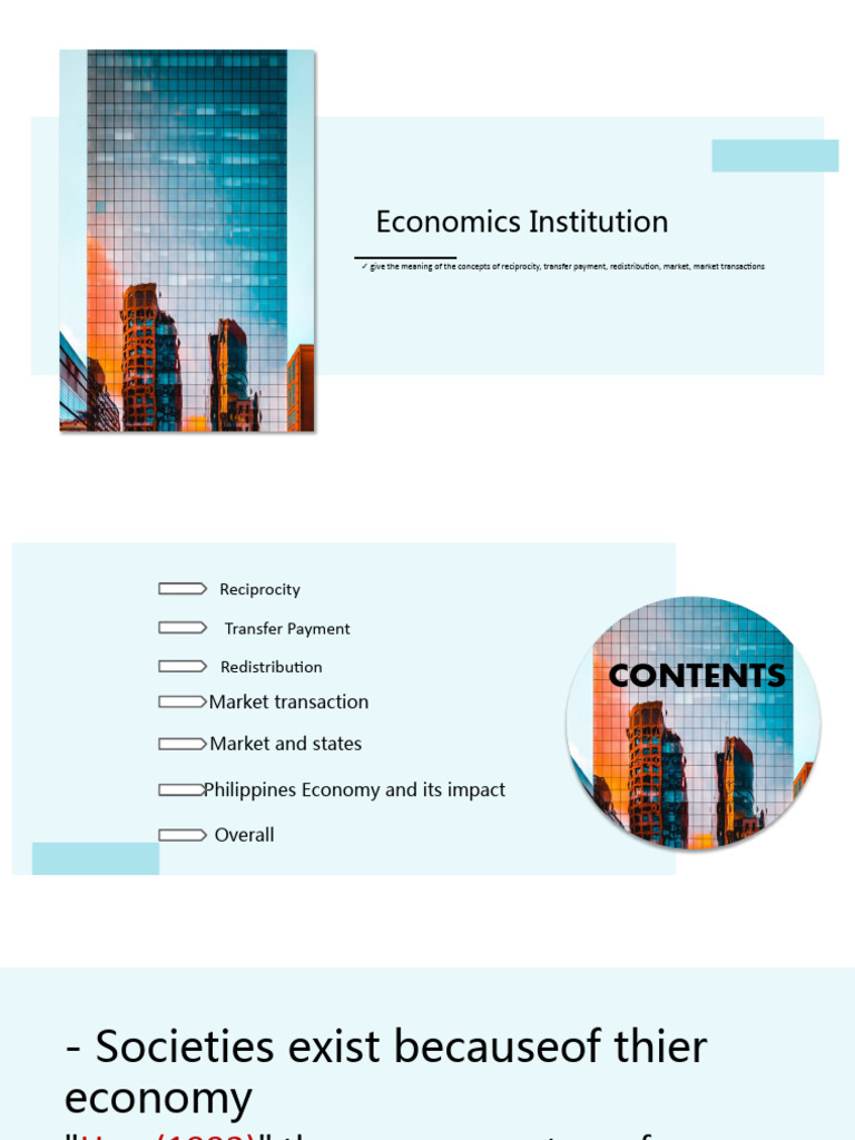 Economics Institution Final | PDF | Market (Economics) | Redistribution ...