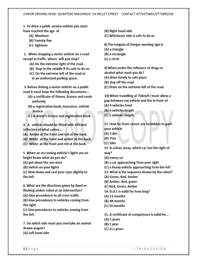 Provisional License Practice JEFF'S | PDF | Traffic | Intersection (Road)
