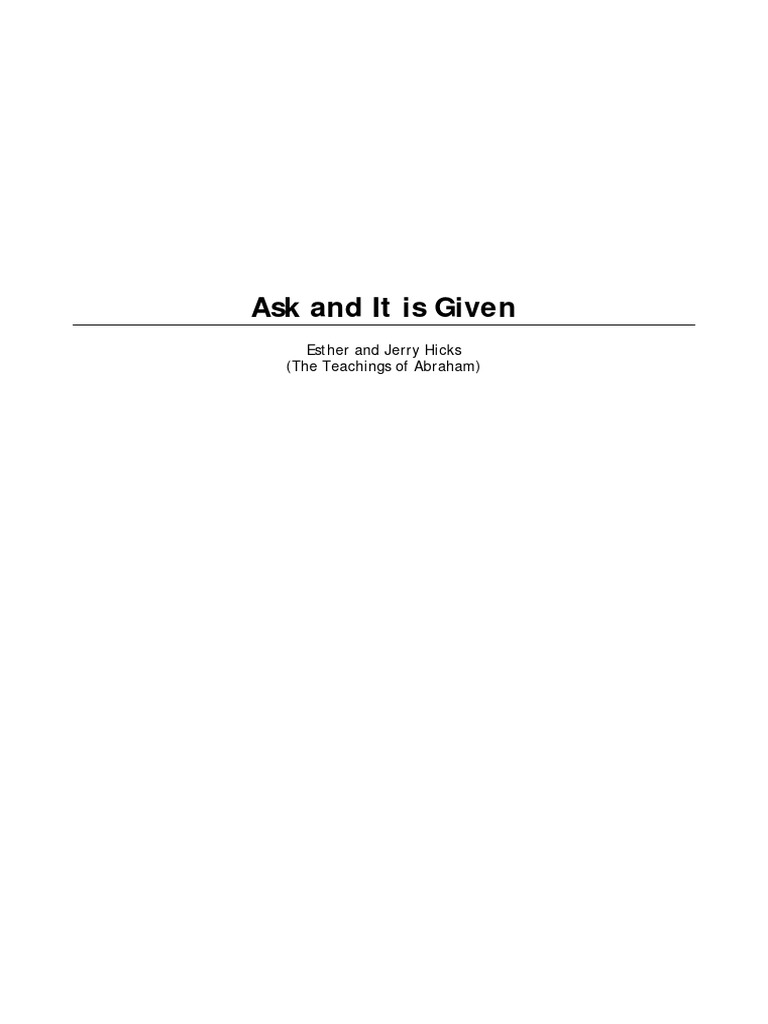 Ask and It Is Given PDF | PDF